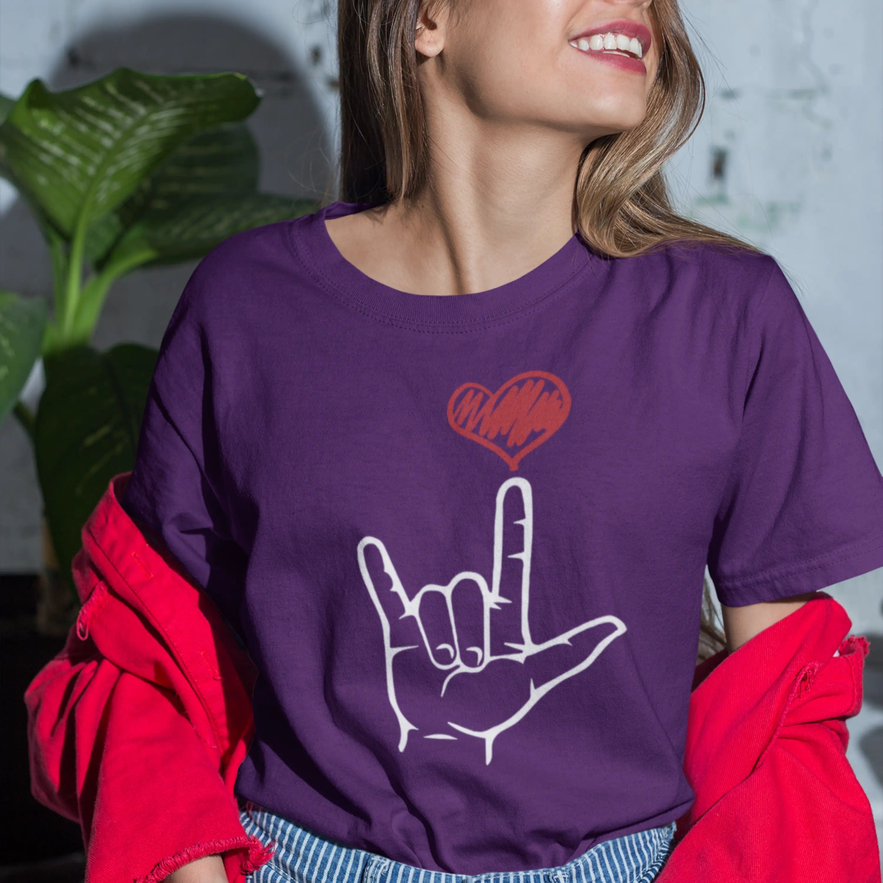 I Love You Hand Sign T-shirt, ASL Softstyle Tee - Simply Sarahlee's